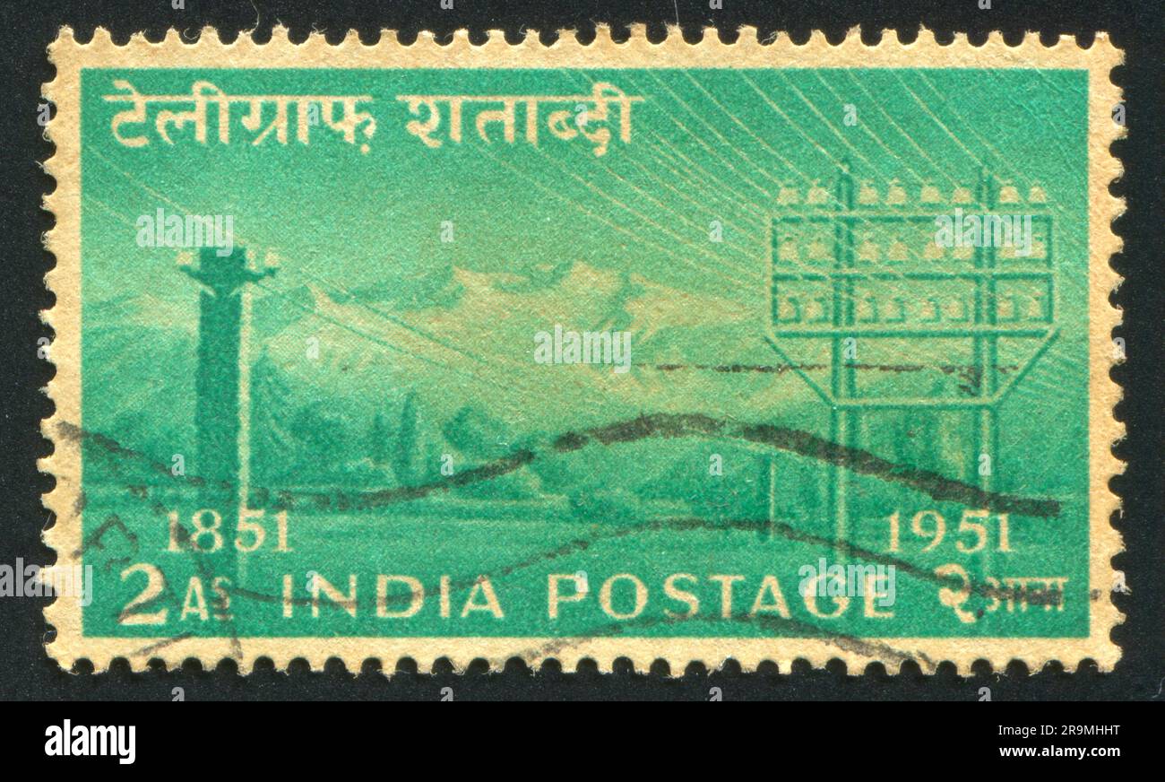INDIA - CIRCA 1953: stamp printed by India, shows Telegraph Poles ...