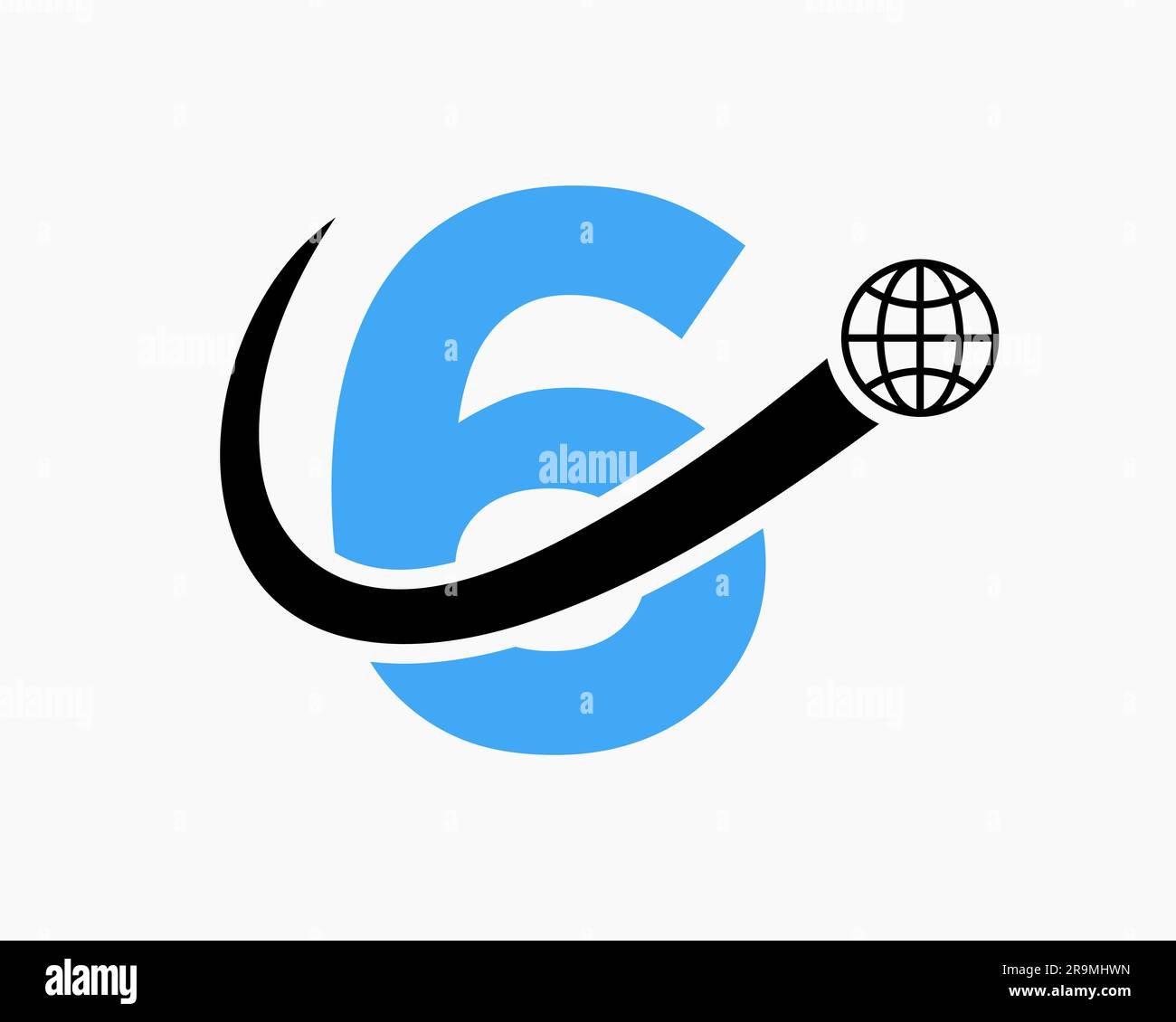 Letter 6 Global Logo Design. World Logotype Symbol Vector Template ...