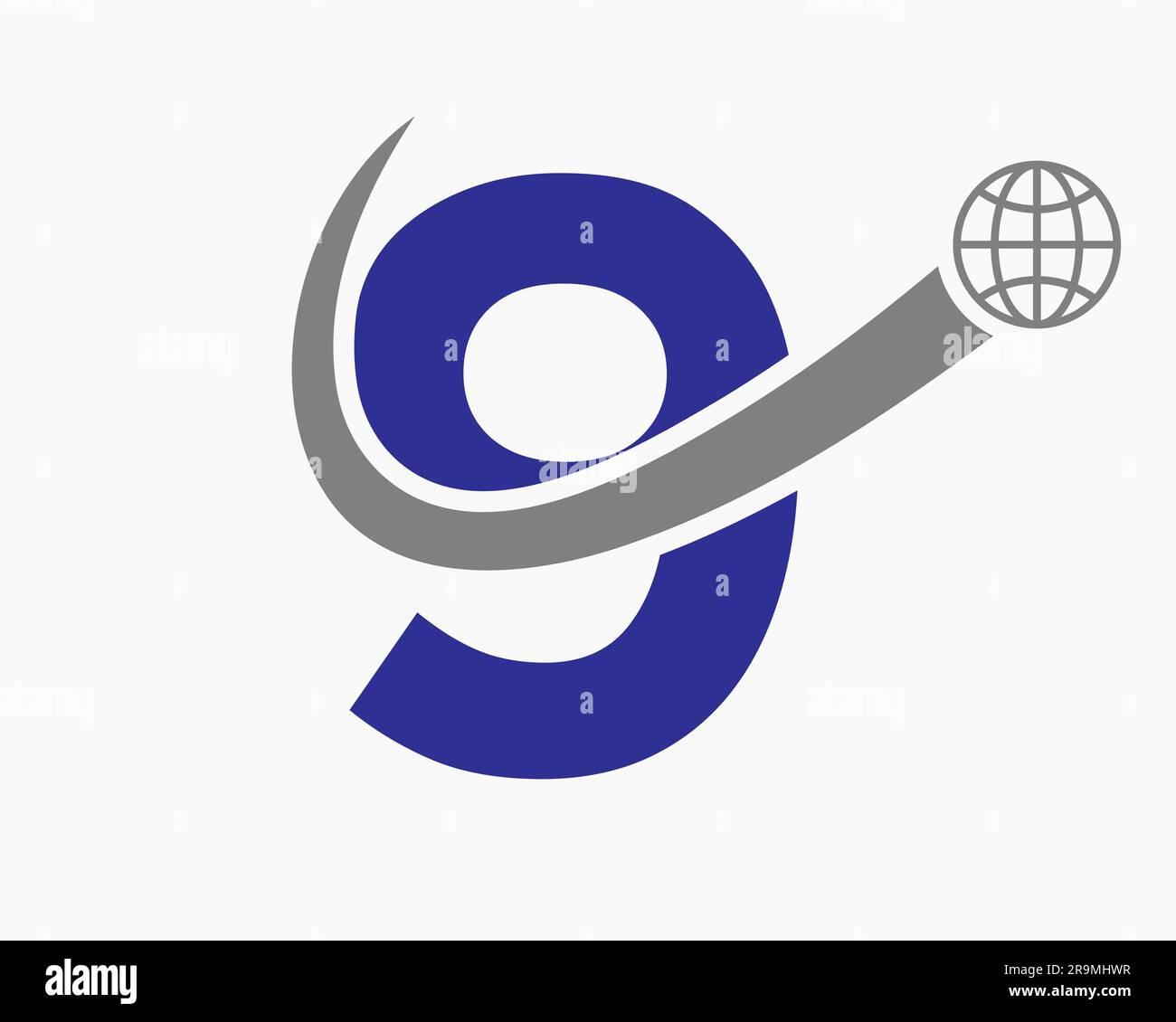 Letter 9 Global Logo Design. World Logotype Symbol Vector Template ...