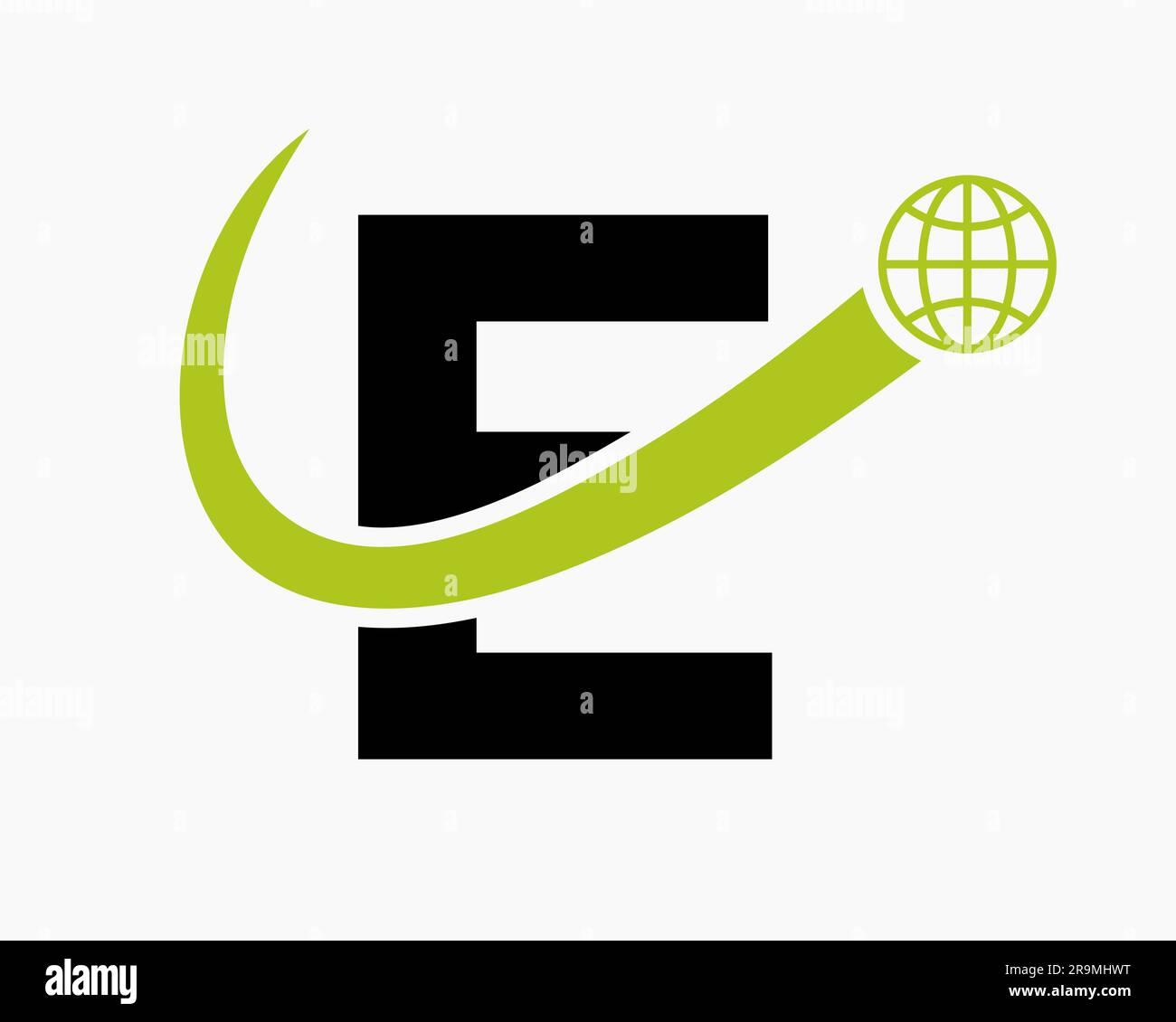 Letter E Global Logo Design. World Logotype Symbol Vector Template ...