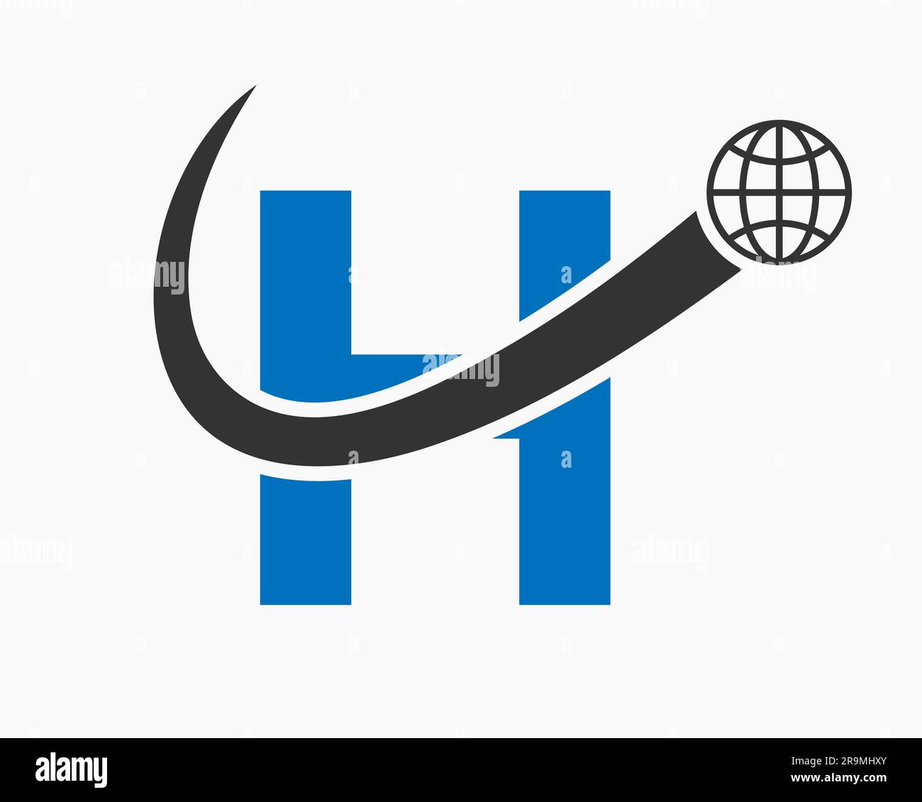 Letter H Global Logo Design. World Logotype Symbol Vector Template ...