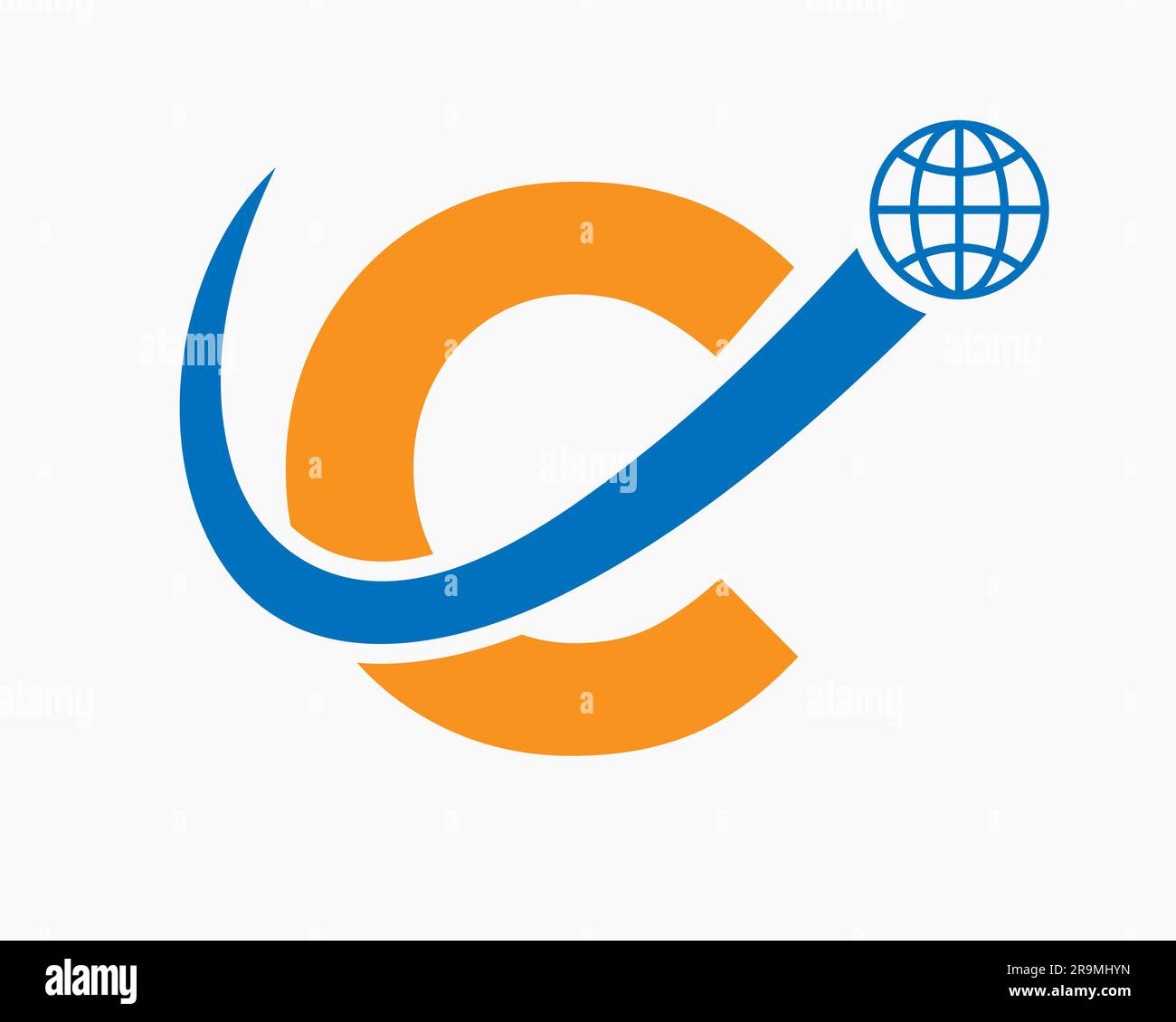 Letter C Global Logo Design. World Logotype Symbol Vector Template ...