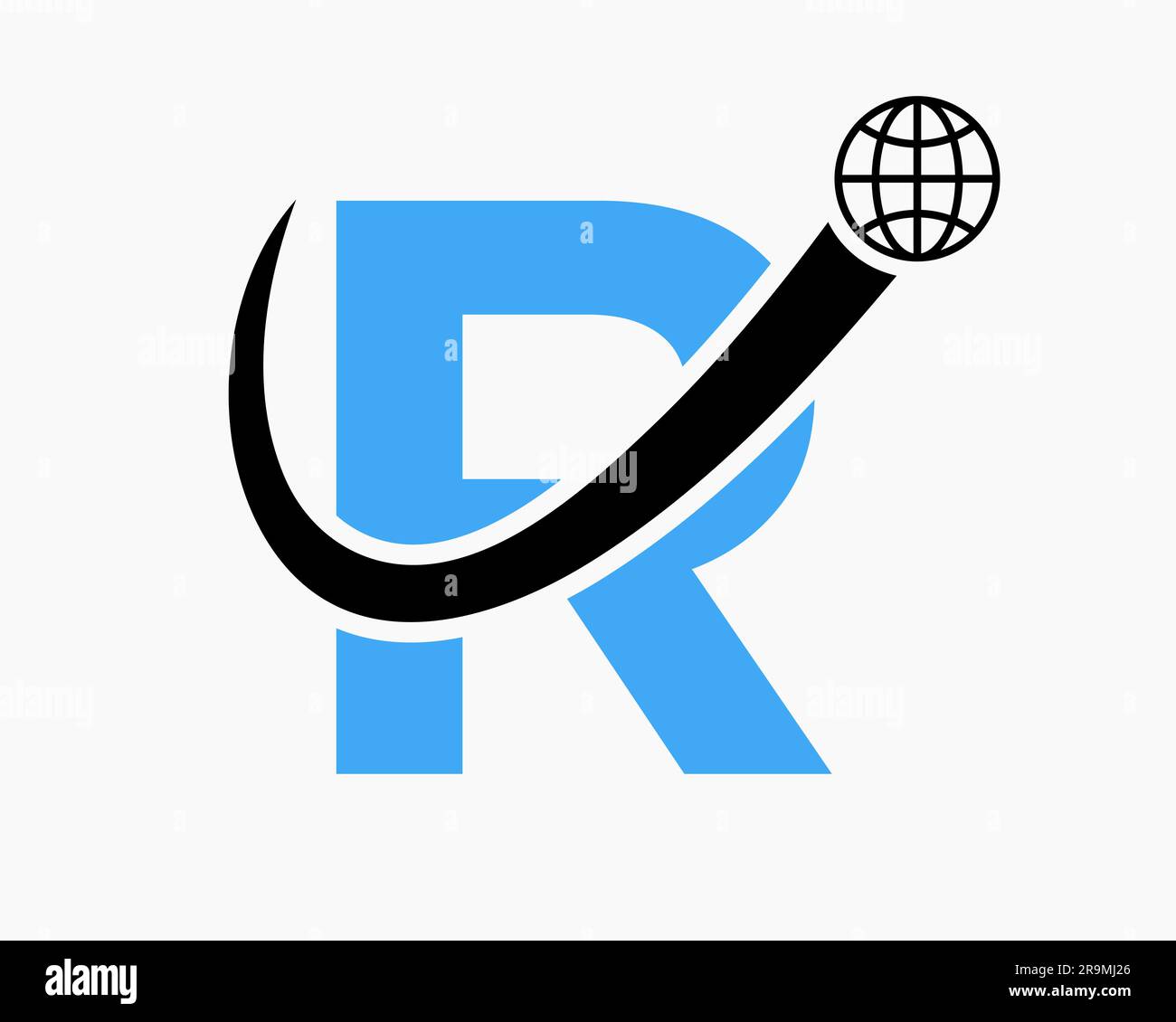 Letter R Global Logo Design. World Logotype Symbol Vector Template ...