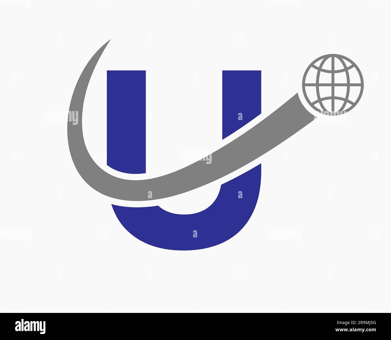 Letter U Global Logo Design. World Logotype Symbol Vector Template ...