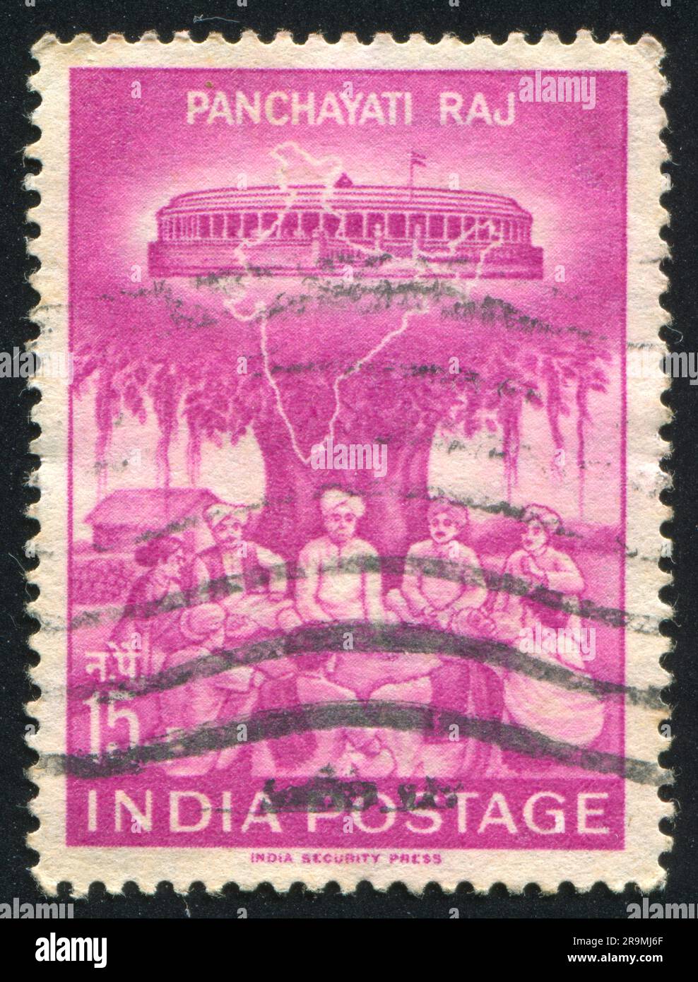 INDIA - CIRCA 1962: stamp printed by India, shows Village Council ...