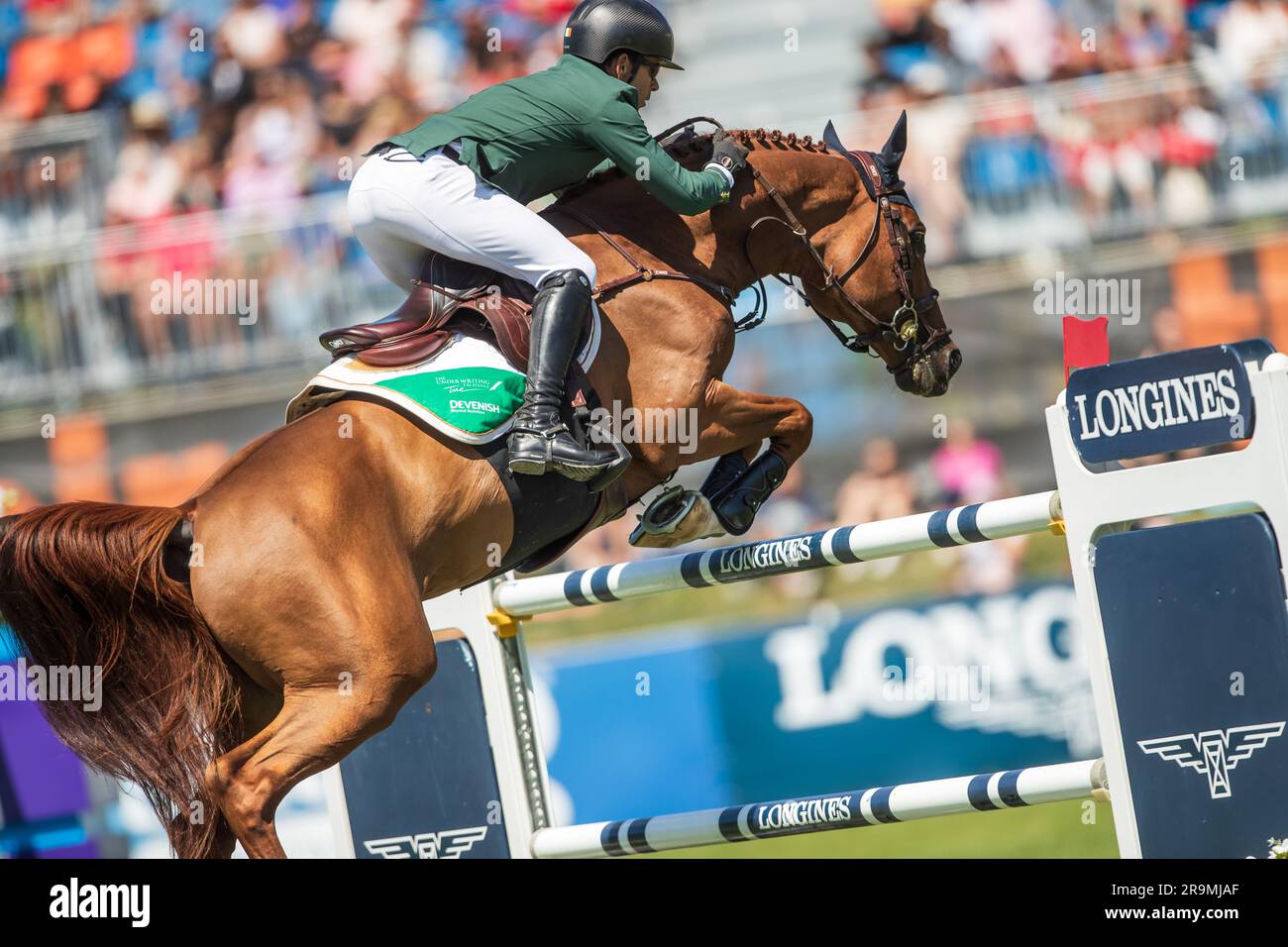 Conor Swail of Team Ireland competes in the FEI Nations Cup on June 6 ...