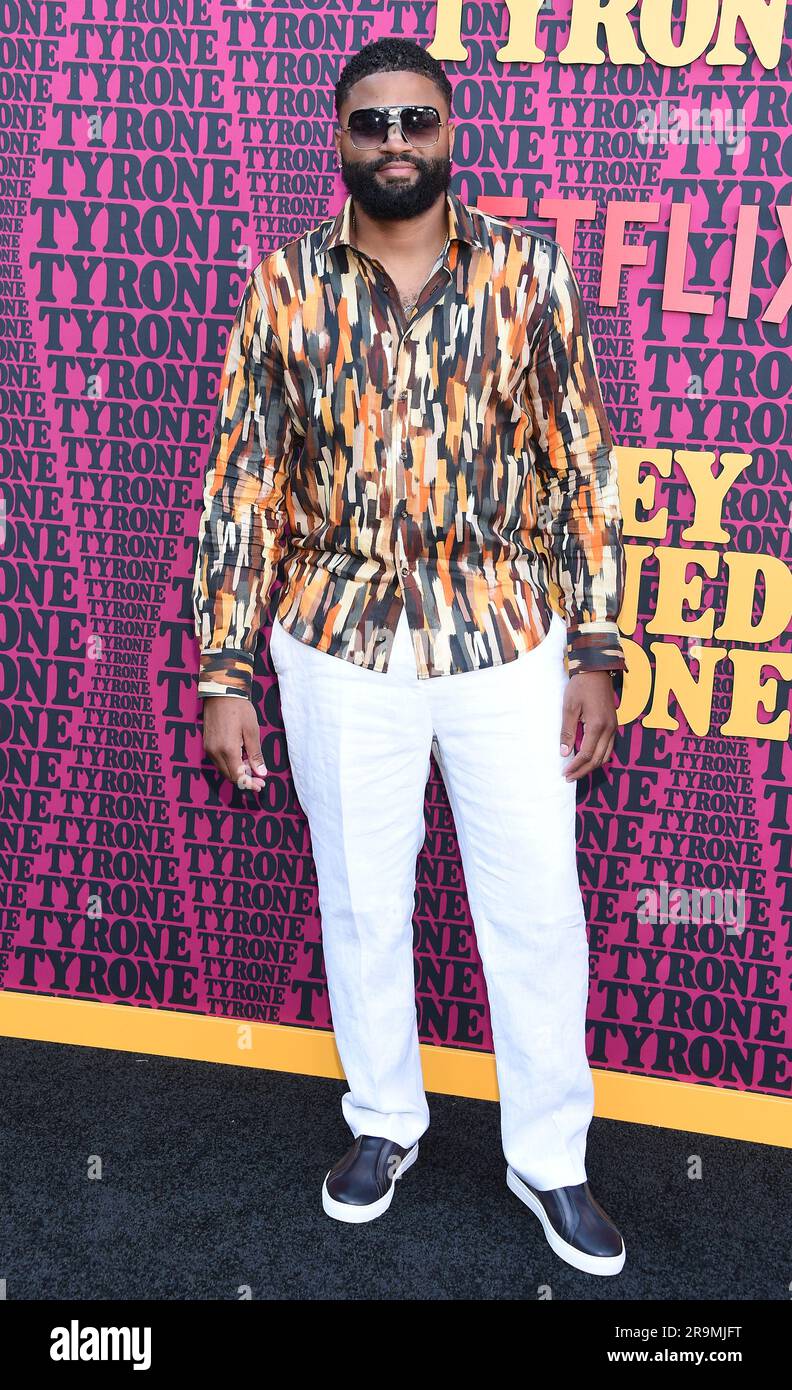 Hollywood, USA. 27th June, 2023. Eric Robinson Jr. arriving to Netflix's “They Cloned Tyrone ...