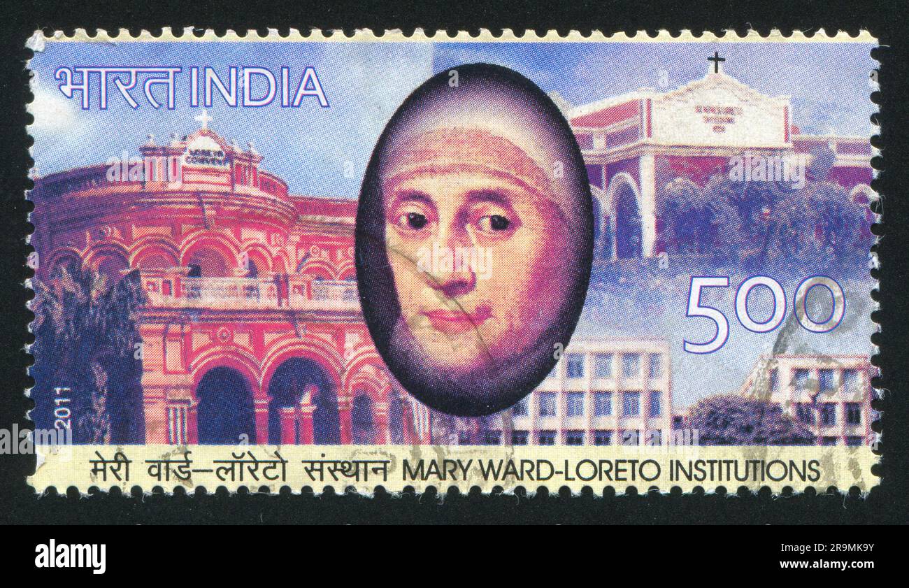 INDIA - CIRCA 2011: stamp printed by India, shows Mary Ward-Loreto ...