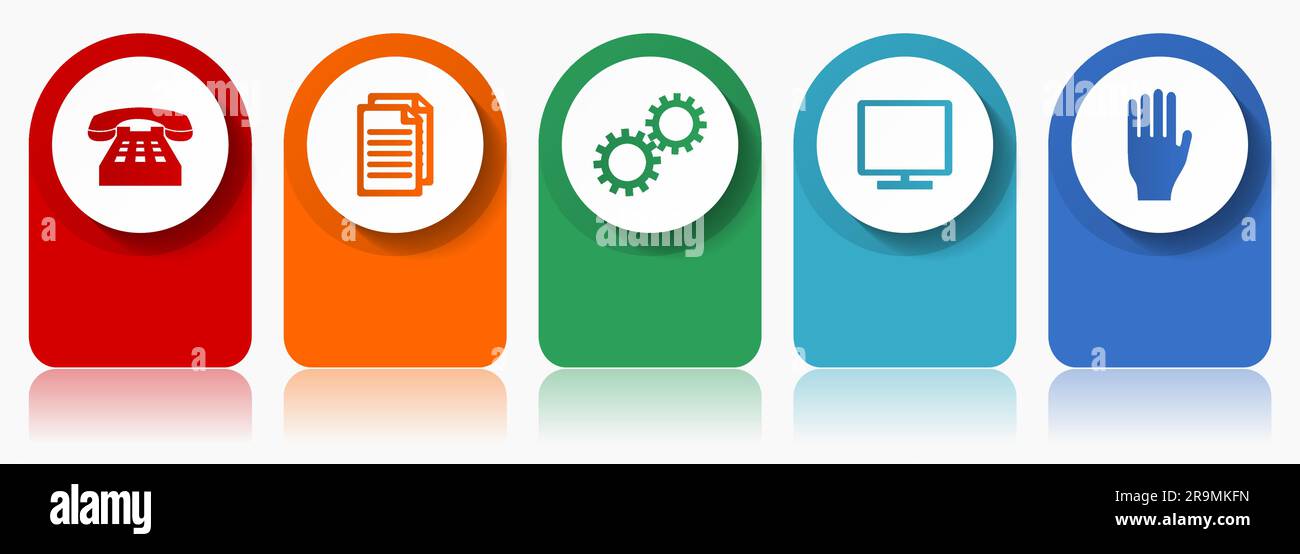 Technology icon set, miscellaneous vector icons such as phone, document ...