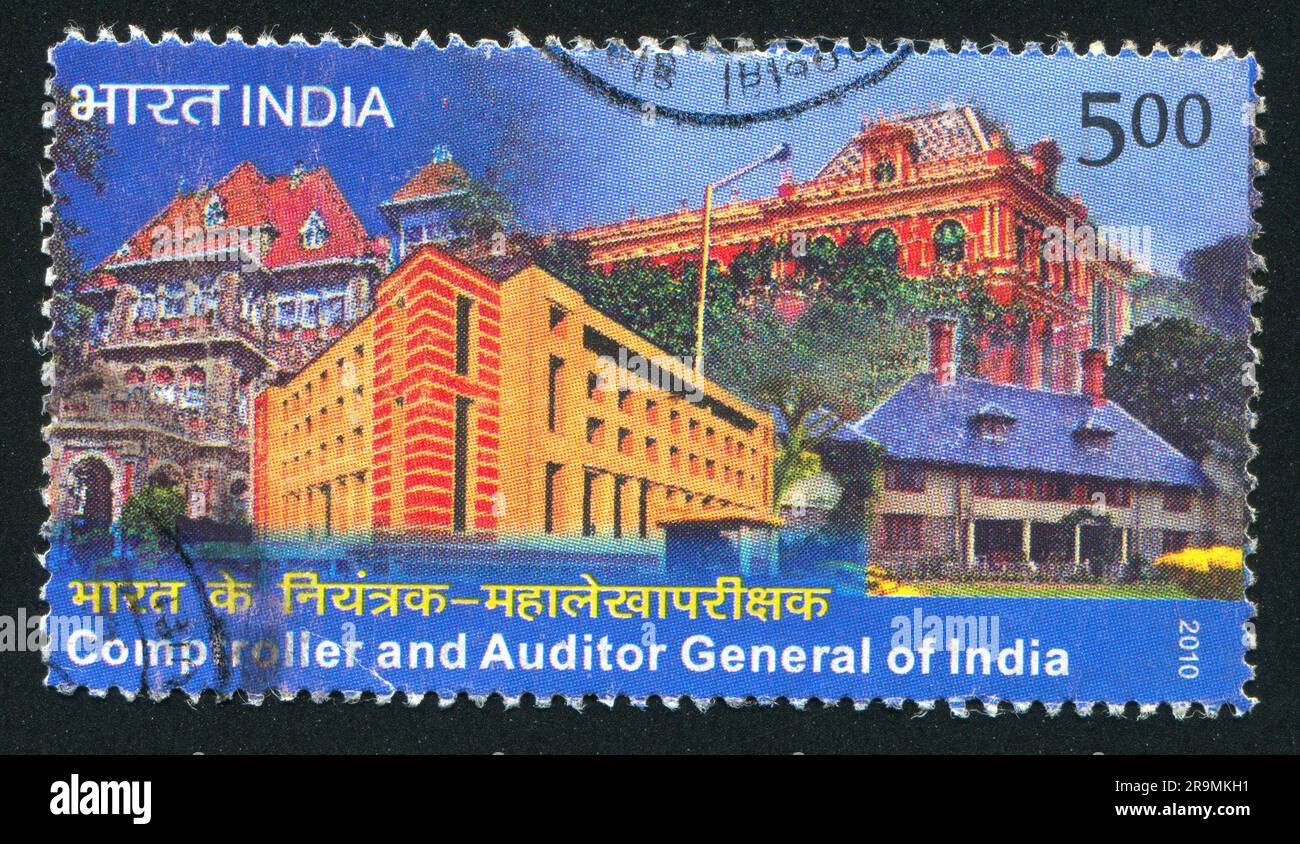 INDIA - CIRCA 2010: stamp printed by India, shows different buildings ...