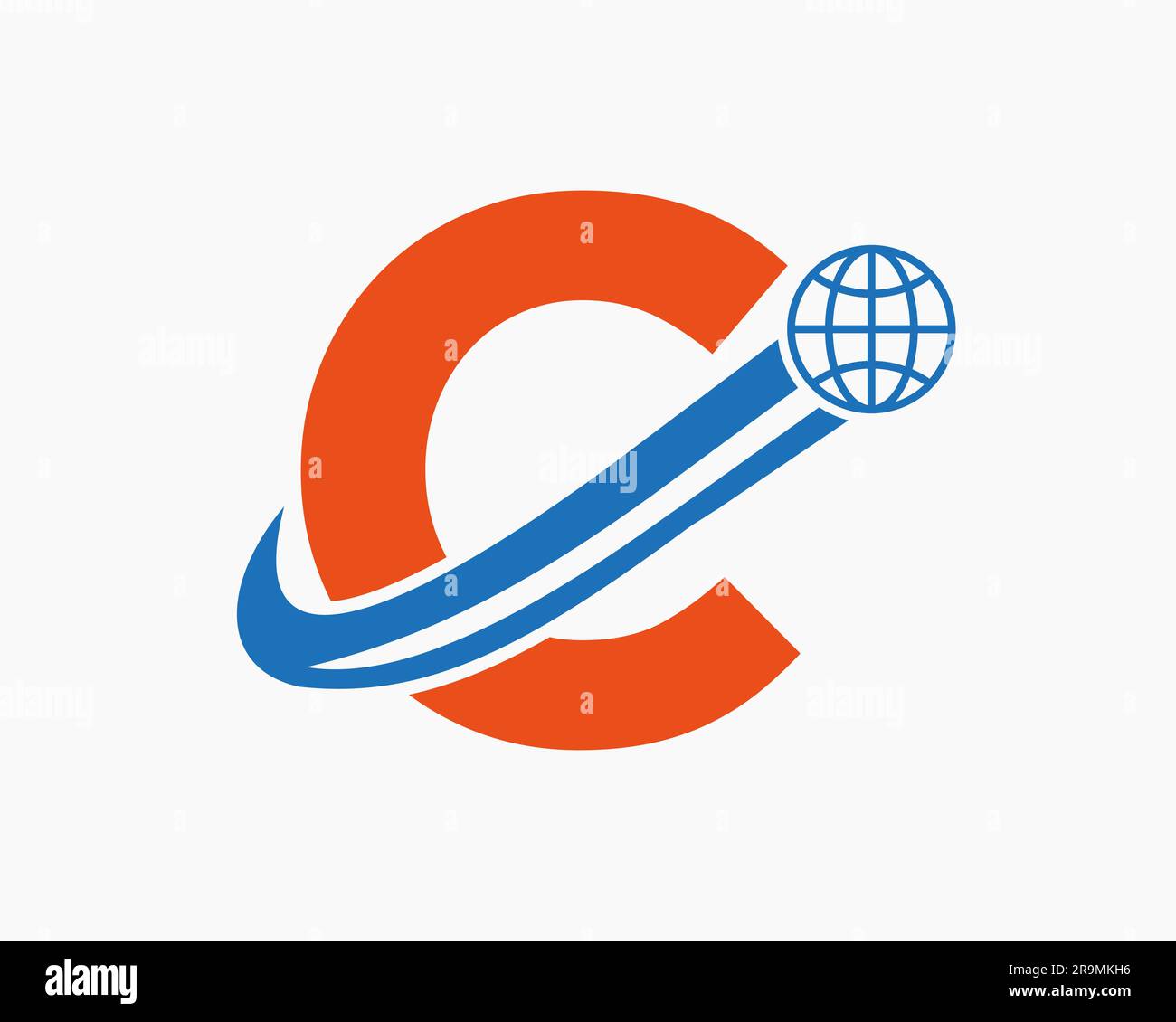 Letter C Global Logo Design. World Logotype Symbol Vector Template ...