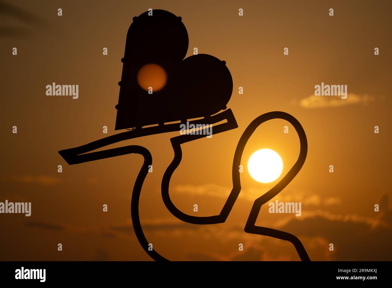 Batumi, Georgia. 27th June, 2023. A statue with a heart stands on the ...