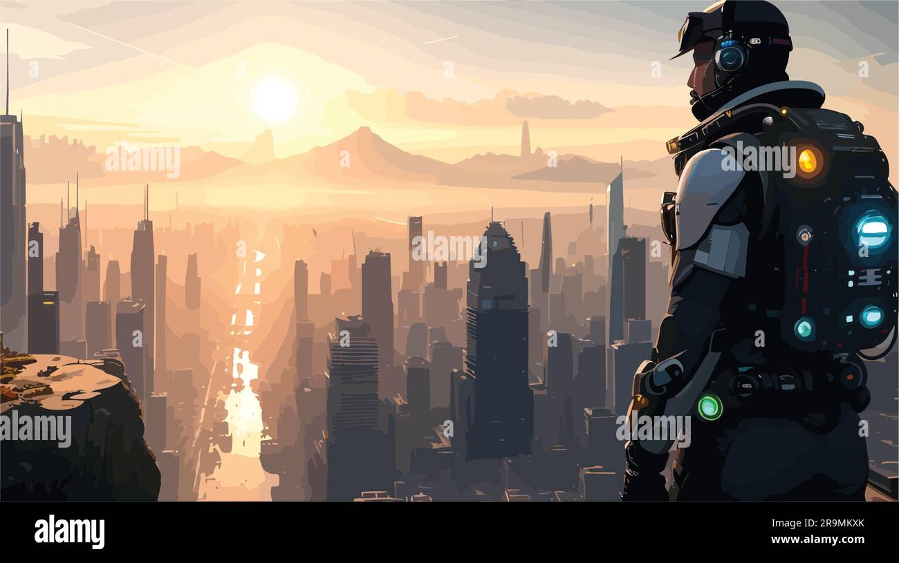 Futurist city illustration hi-res stock photography and images - Alamy