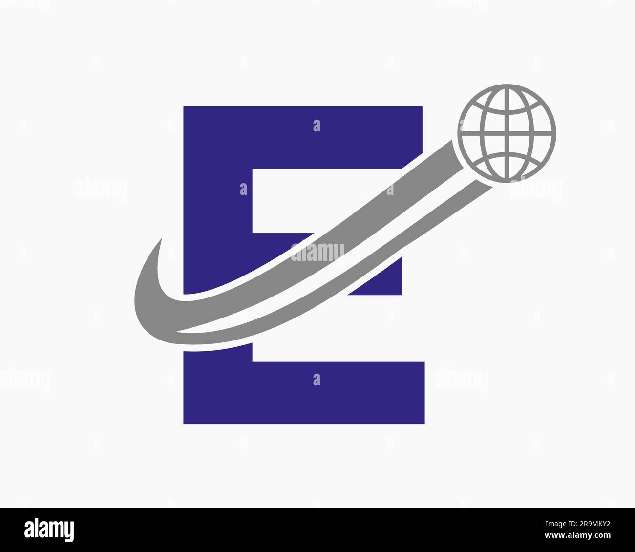 Letter E Global Logo Design. World Logotype Symbol Vector Template ...