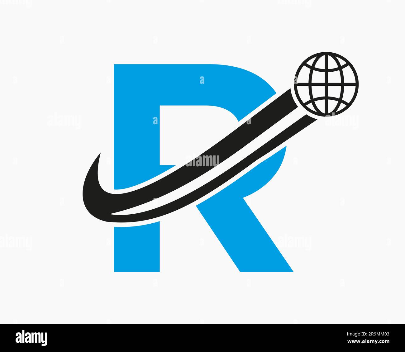 Letter R Global Logo Design. World Logotype Symbol Vector Template ...