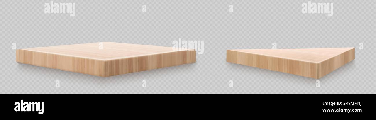 Realistic set of square wooden boards isolated on transparent ...