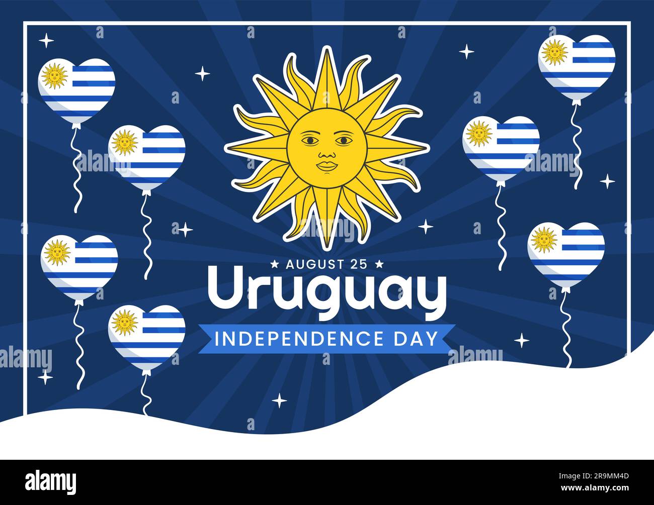 Happy Uruguay Independence Day Vector Illustration on 25 August with ...