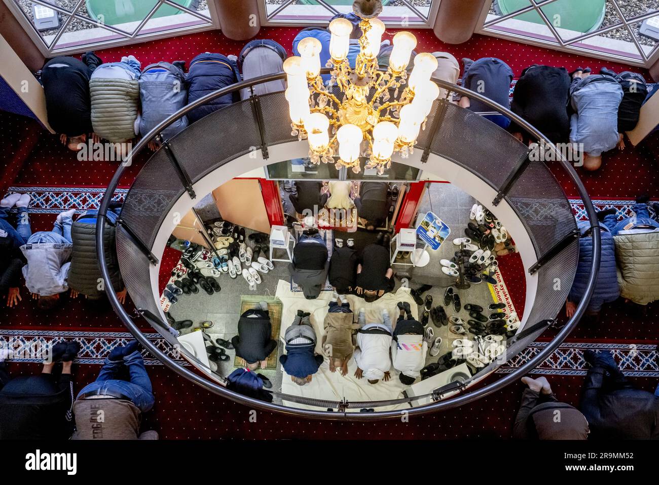 ROTTERDAM - Muslims during morning prayer in the Mevlana Mosque. The ...