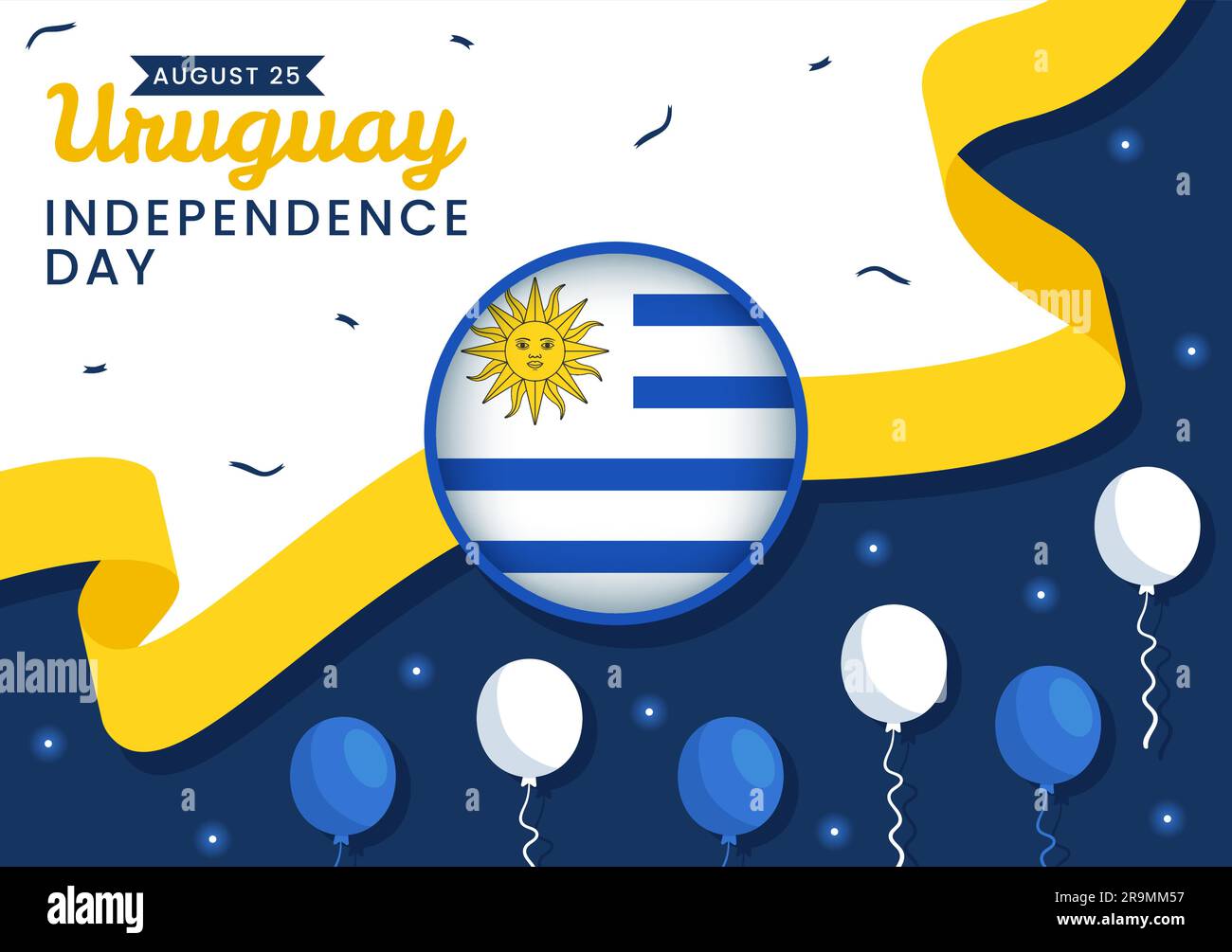 Happy Uruguay Independence Day Vector Illustration on 25 August with ...