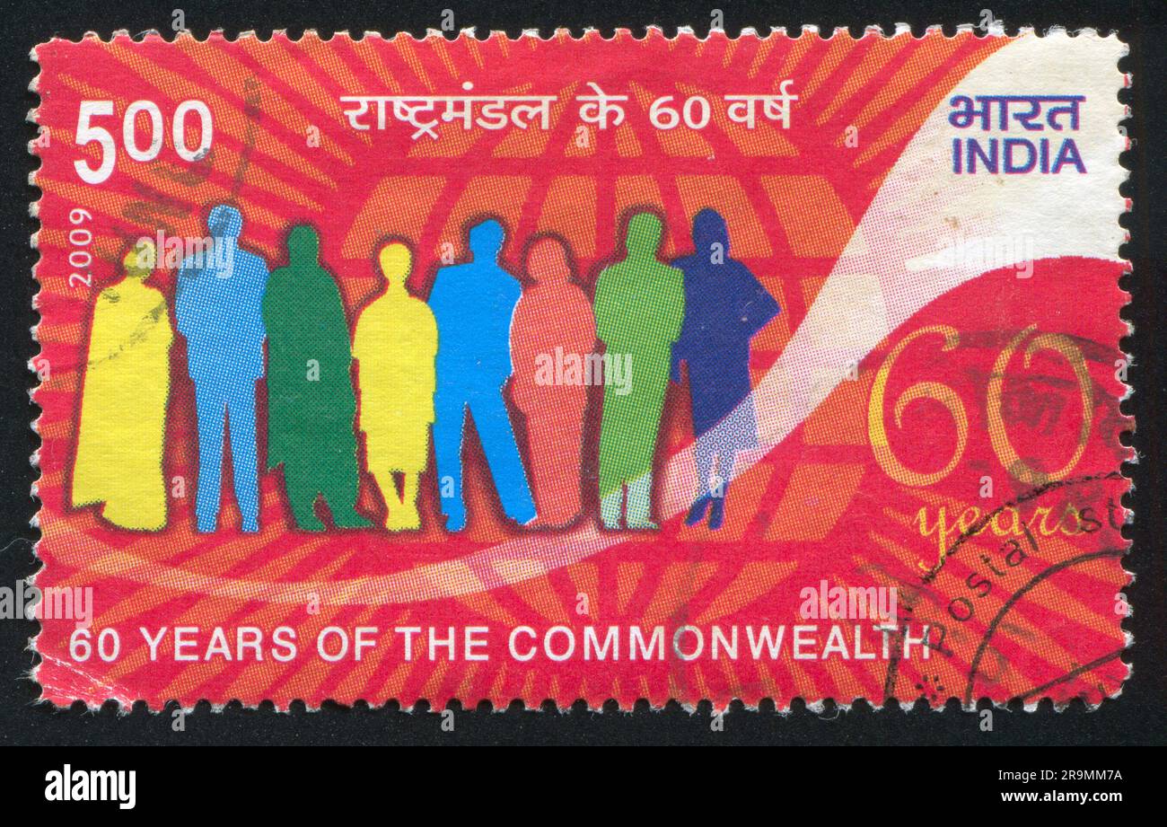INDIA - CIRCA 2009: stamp printed by India, shows stylized people and ...
