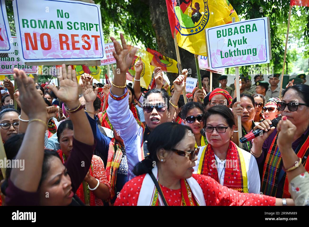 The members of the women''s wings of ' 'TIPRA Motha'', in a massive ...