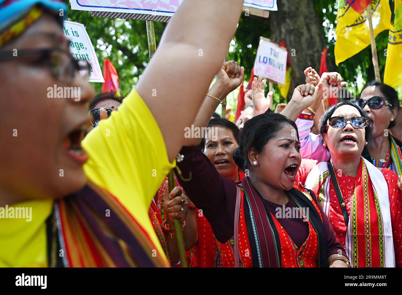 The members of the women''s wings of ' 'TIPRA Motha'', in a massive ...