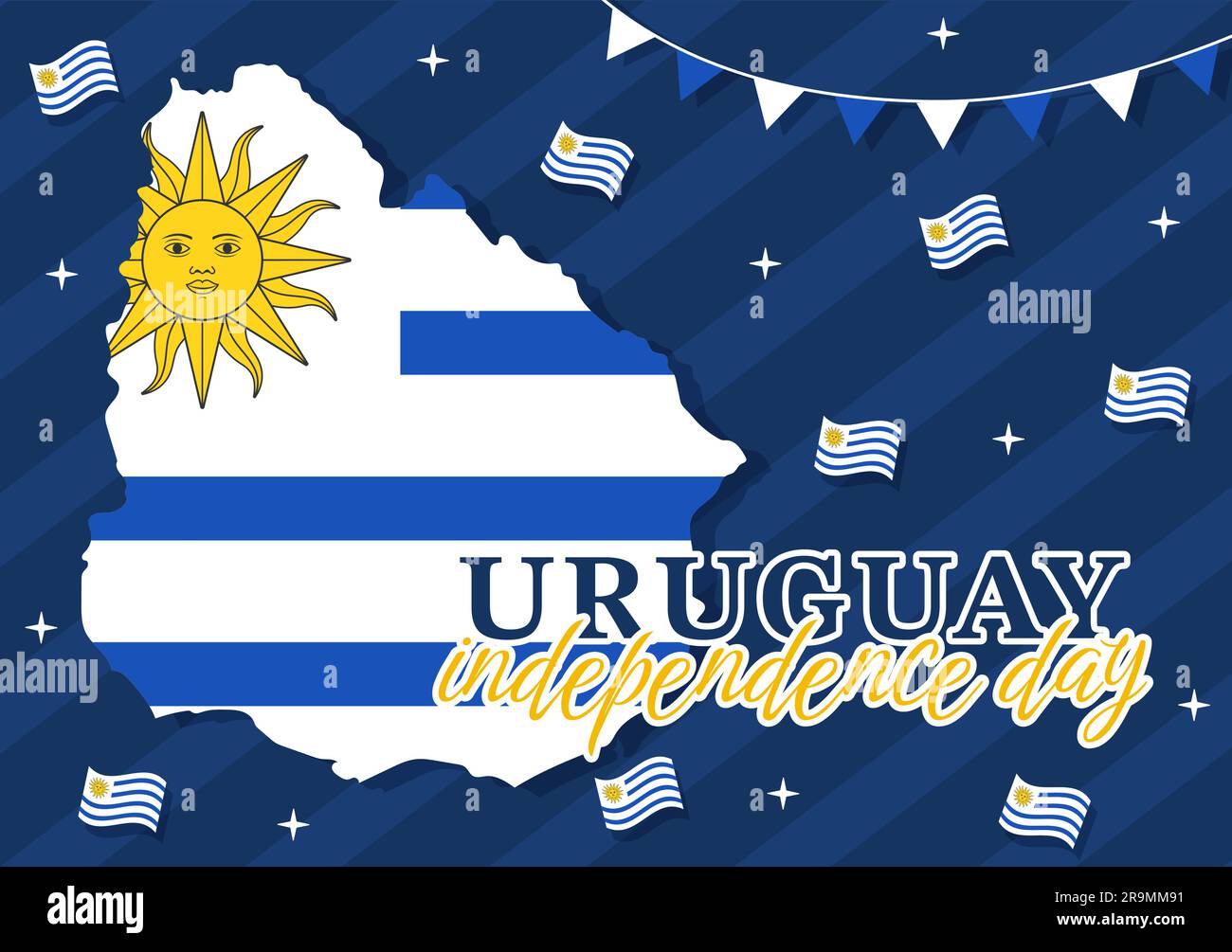 Happy Uruguay Independence Day Vector Illustration on 25 August with ...