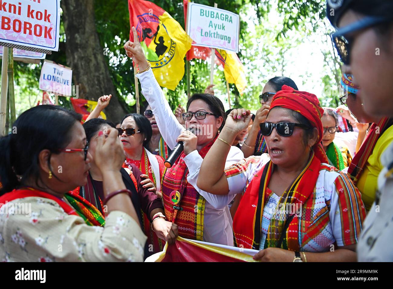 The members of the women''s wings of ' 'TIPRA Motha'', in a massive ...