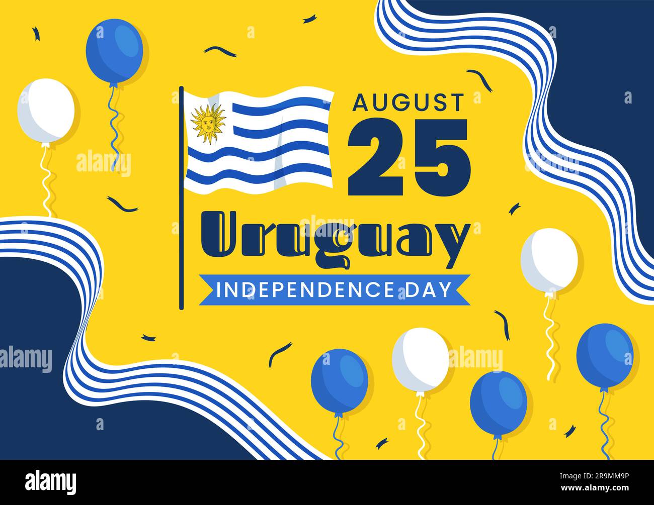 Happy Uruguay Independence Day Vector Illustration on 25 August with ...