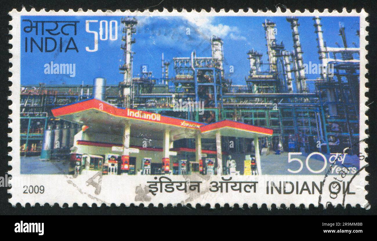 INDIA - CIRCA 2009: stamp printed by India, shows service station ...