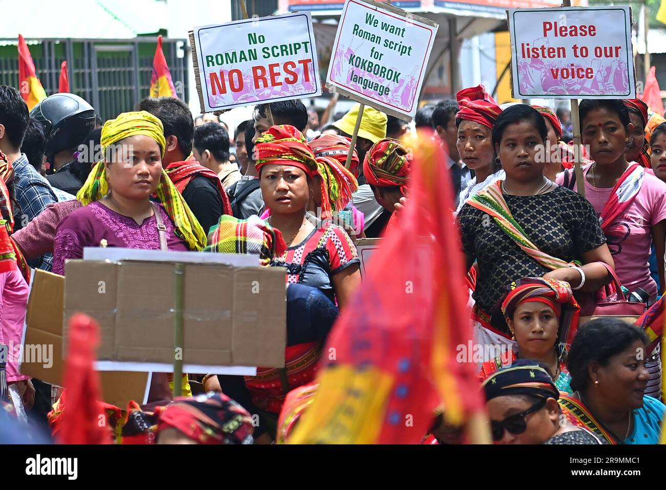 The members of the women''s wings of ' 'TIPRA Motha'', in a massive ...