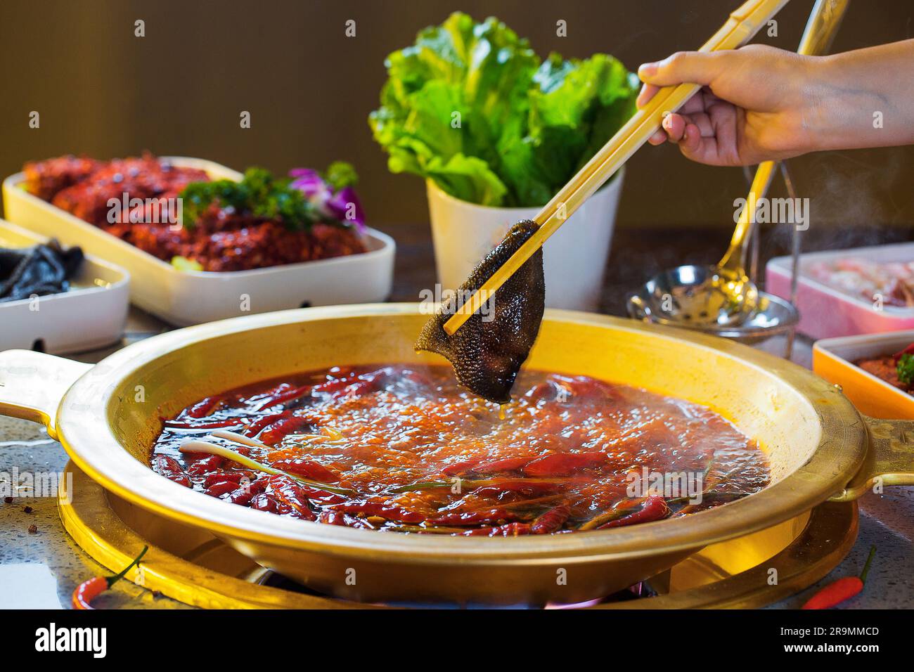 traditional hot pot combo, sweet garlic, and beef slices. It’s very ...
