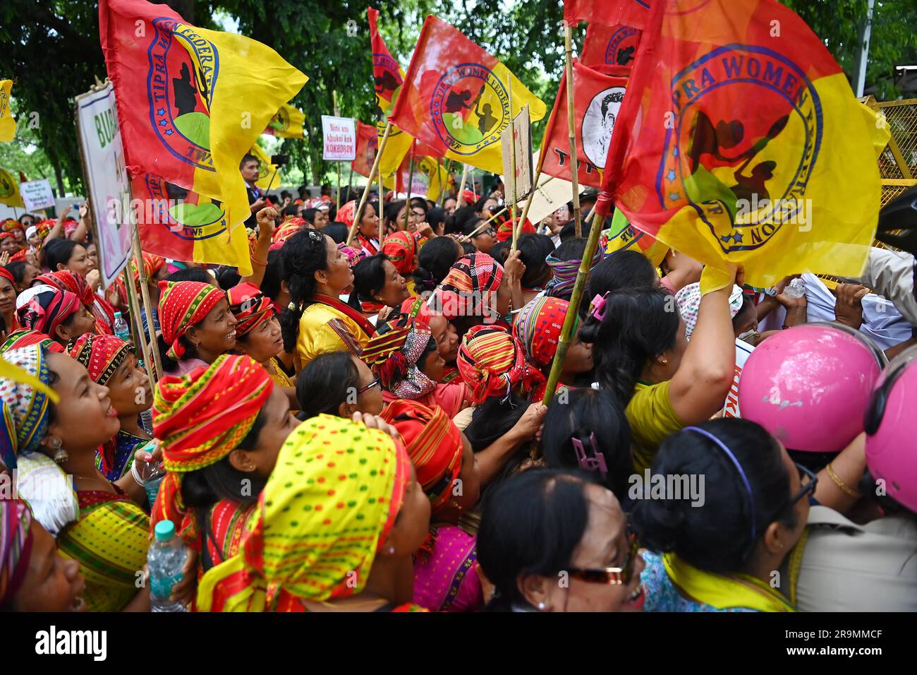 The members of the women''s wings of ' 'TIPRA Motha'', in a massive ...