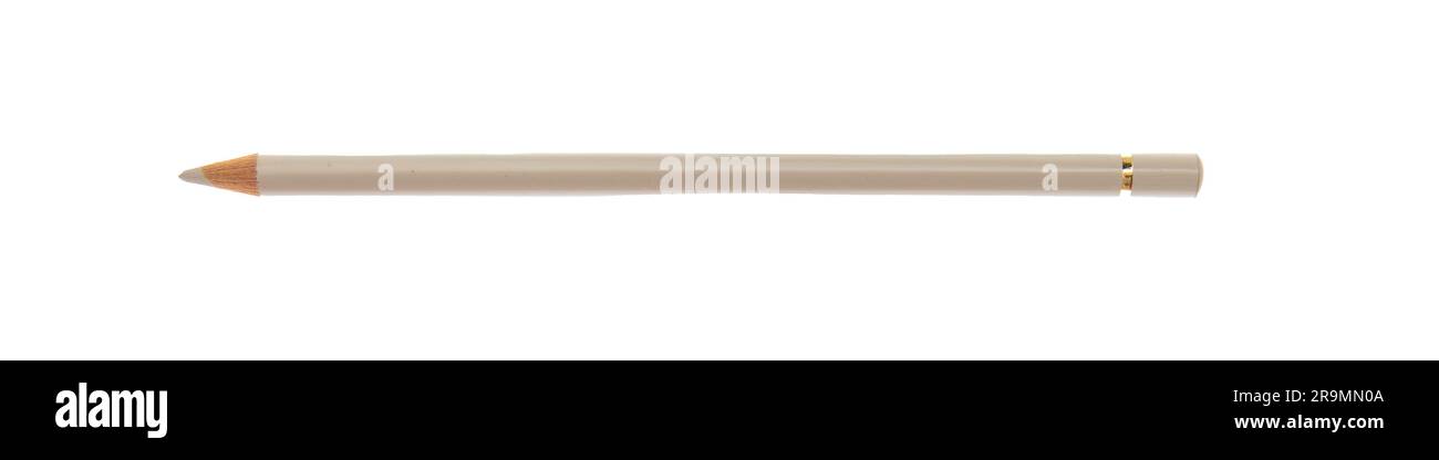 White color pencil isolated on white, School art supply, kids cretivity ...