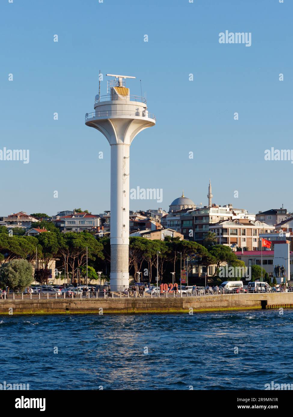 Radar Tower beside the Bosphorus coastline in Uskudar, on the Asian ...
