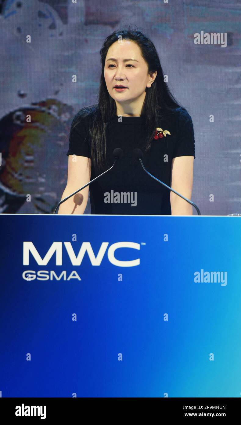 SHANGHAI, CHINA - JUNE 28, 2023 - Meng Wanzhou delivers a keynote ...