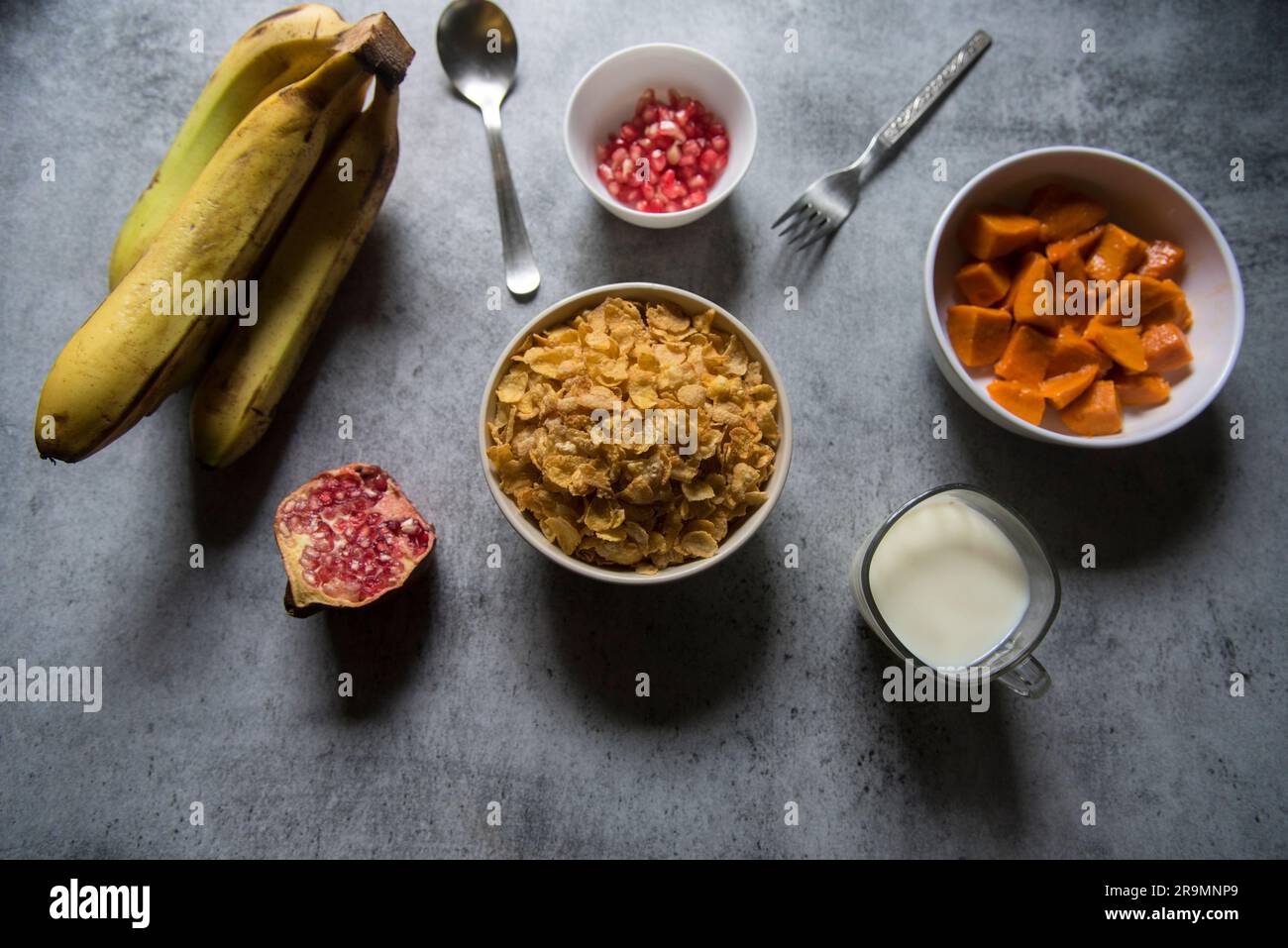 Breakfast chocolate flakes milk top hi-res stock photography and images ...