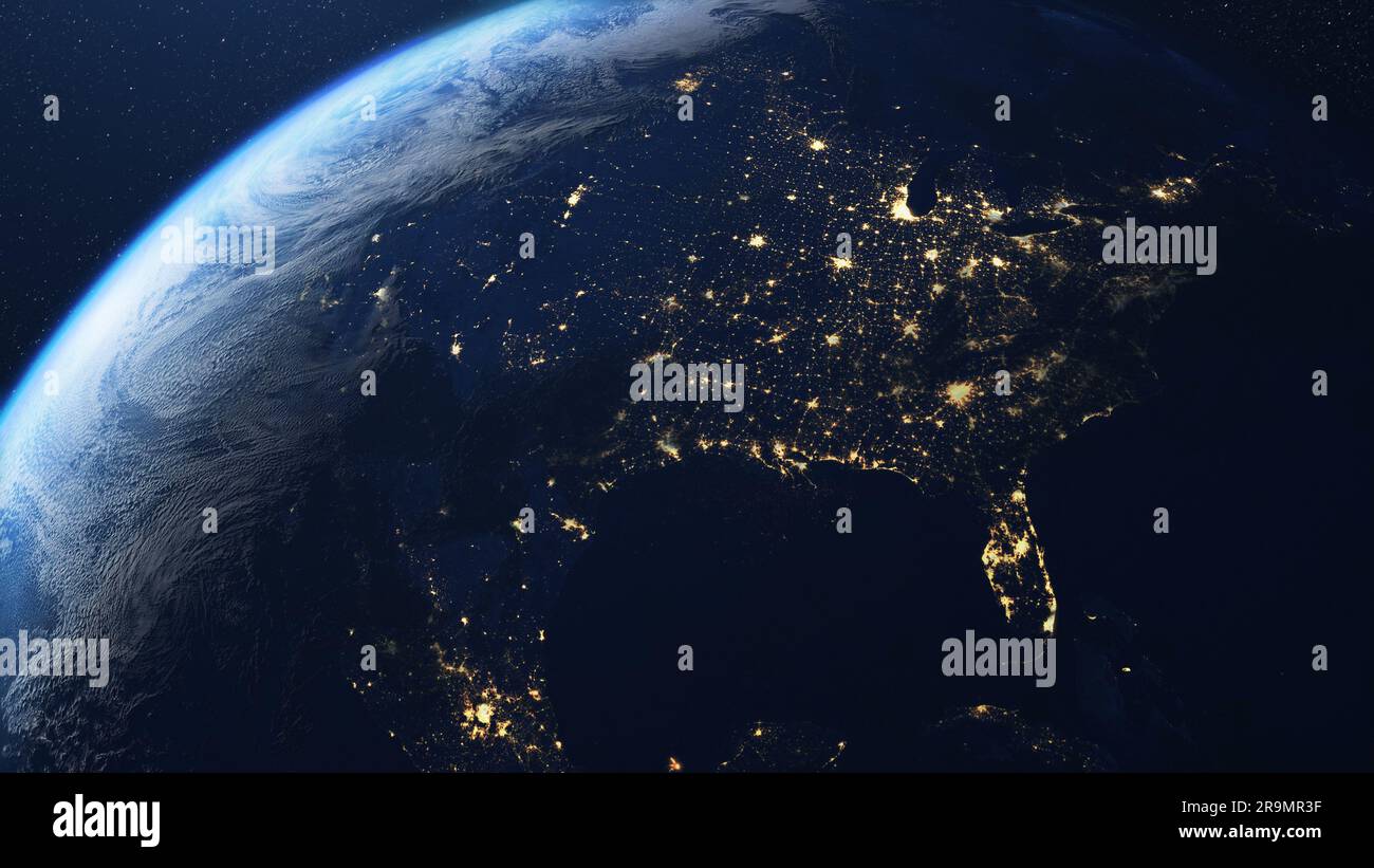 Planet earth and USA seen from space Stock Photo - Alamy