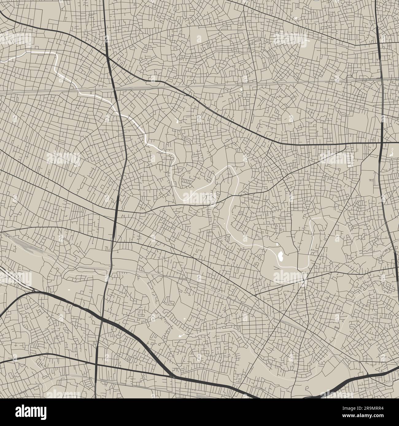 Vector map of Suginami, Japan. Urban city road map poster illustration ...