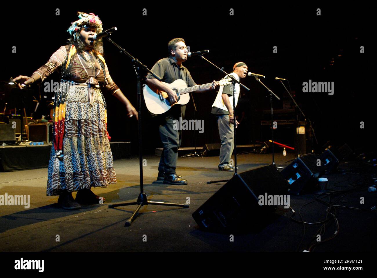 From left: Australian Aboriginal artists Ruby Hunter, Dave Arden and ...