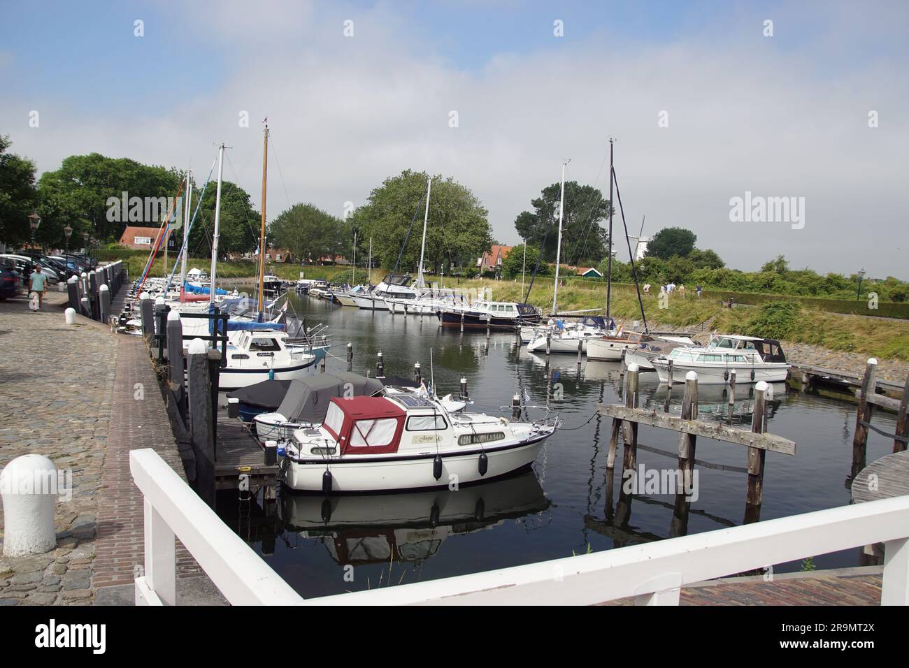 Marina (Binnenhaven) with sailing ships, motorboats near the Veerse ...