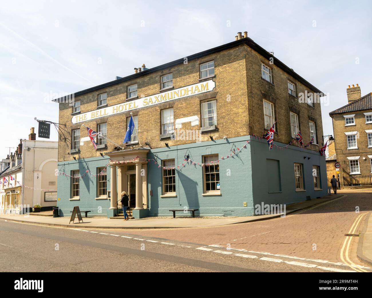 Historic Bell Hotel building in town centre, Saxmundham, Suffolk ...