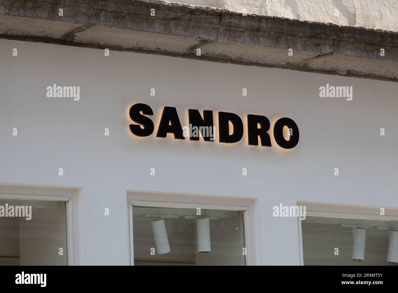 Bordeaux , Aquitaine France - 06 22 2023 : sandro sign text and logo ...