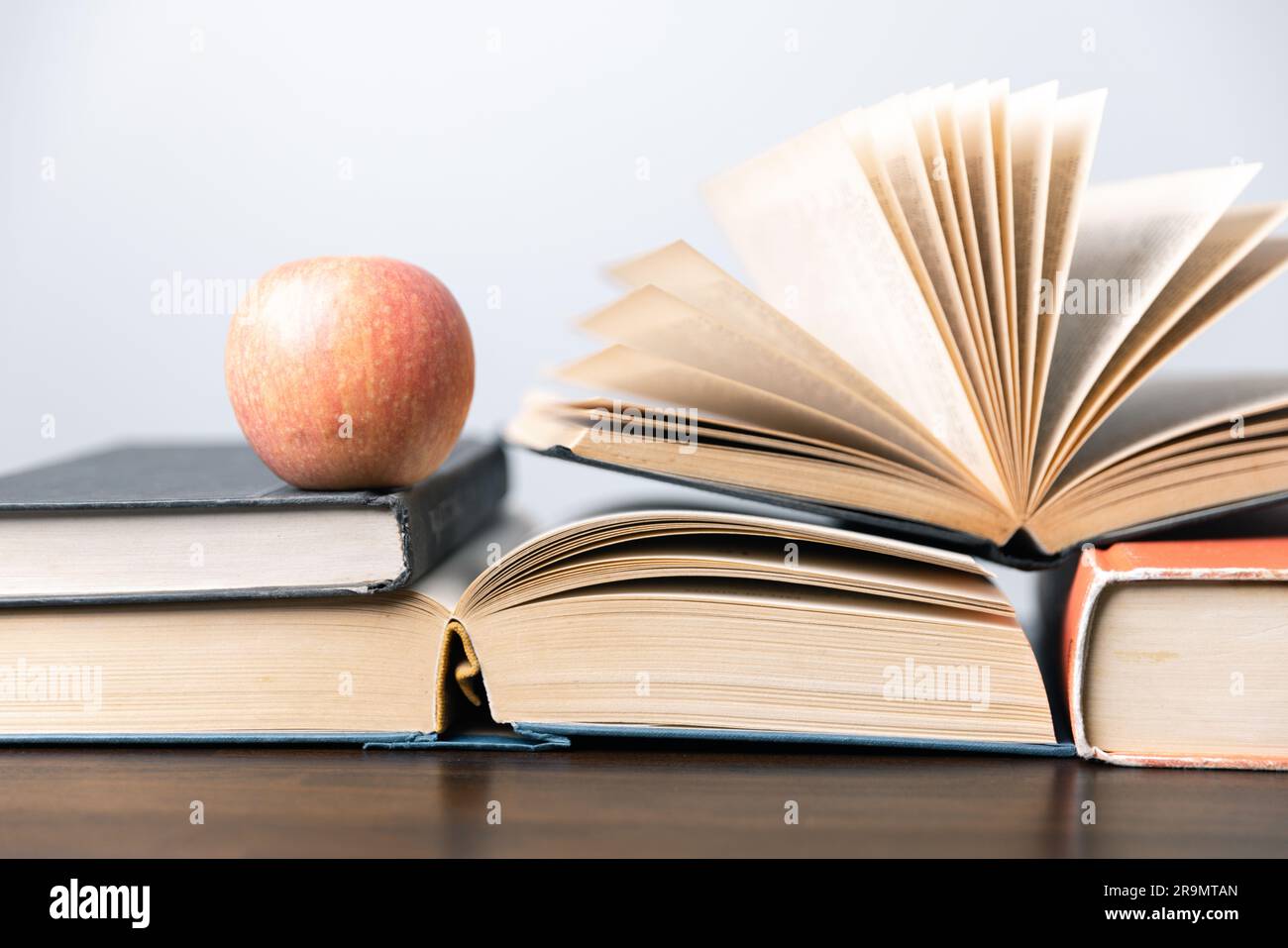 Back to school with stationery background such as books, pens, pencils ...