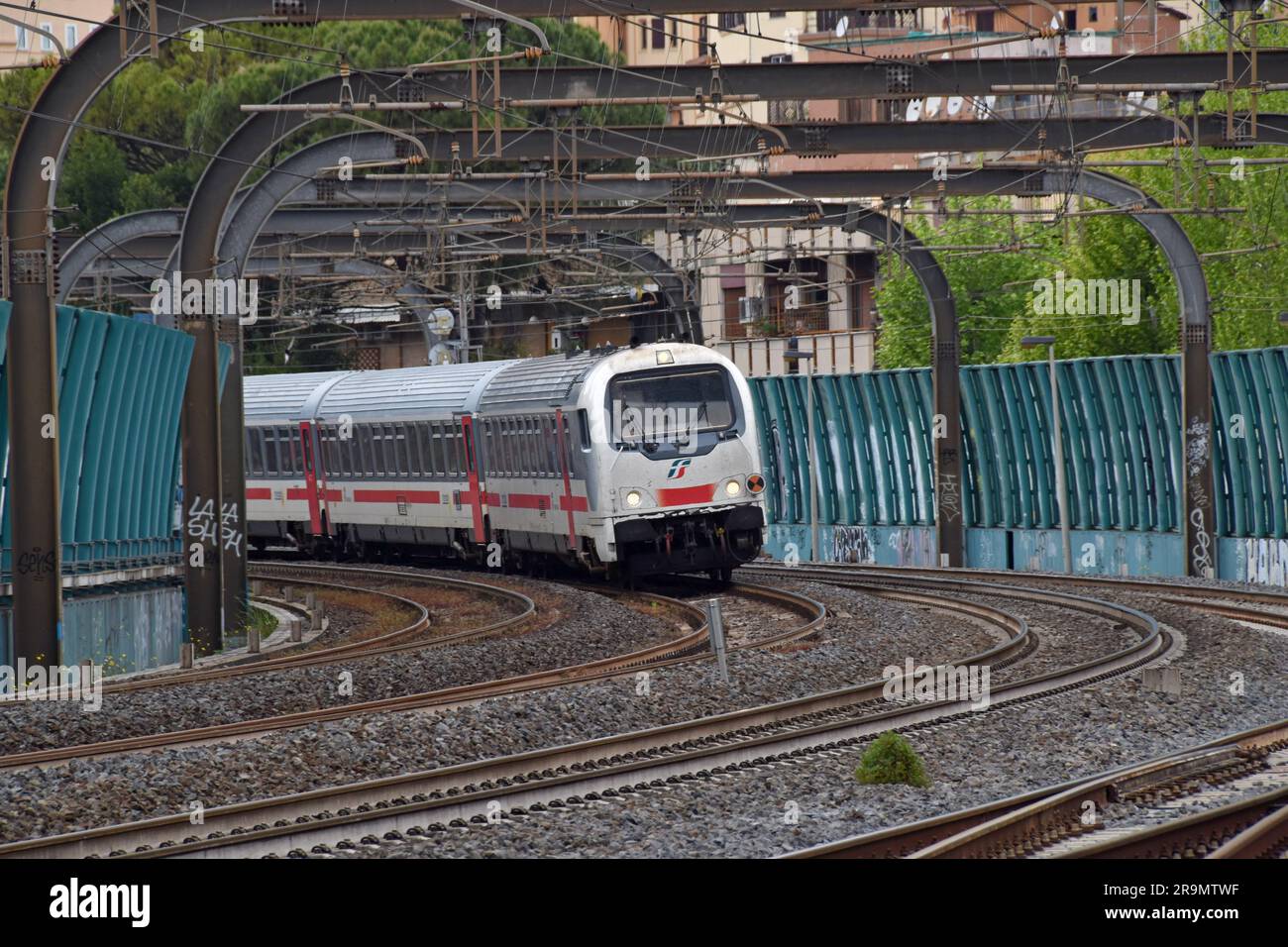 A Trenitalia intercity train, leaving Rome Central Station, May 2023 ...