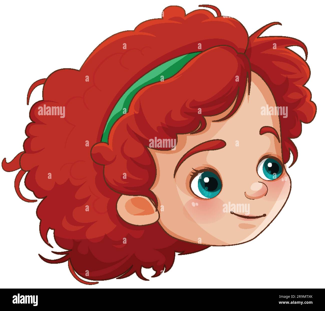 Red-Haired Cute Girl Face Vector illustration Stock Vector Image & Art ...