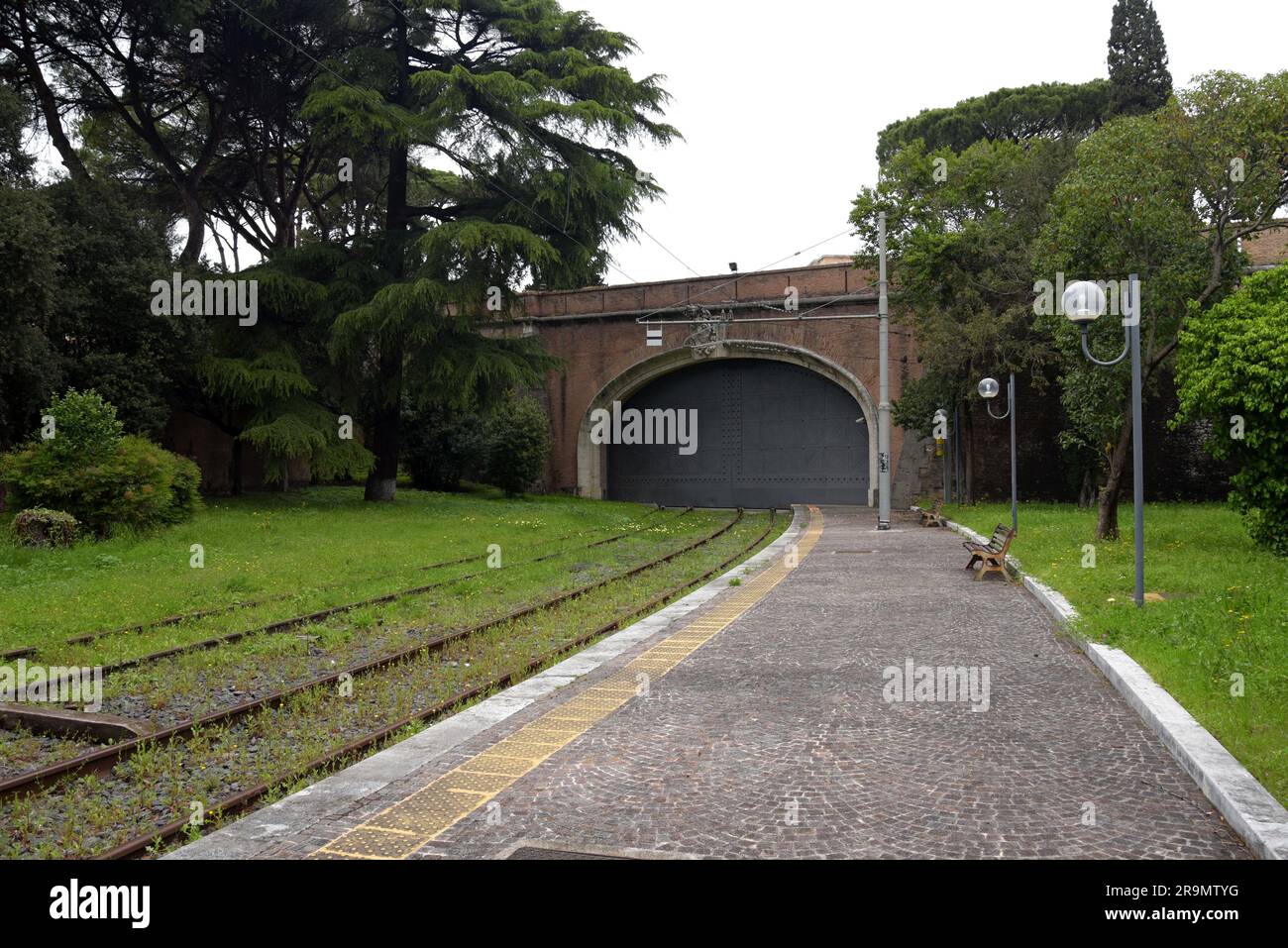 The entrance door to the Vatican railway station, the world's shortest ...