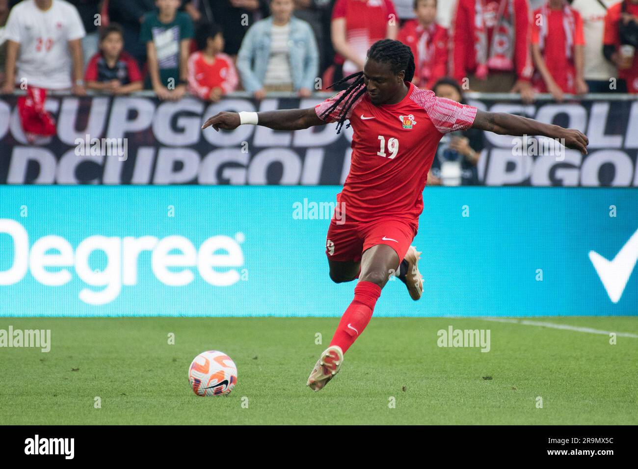 Toronto, Canada. 27th June, 2023. Méddy Lina #19 of Guadeloupe in ...