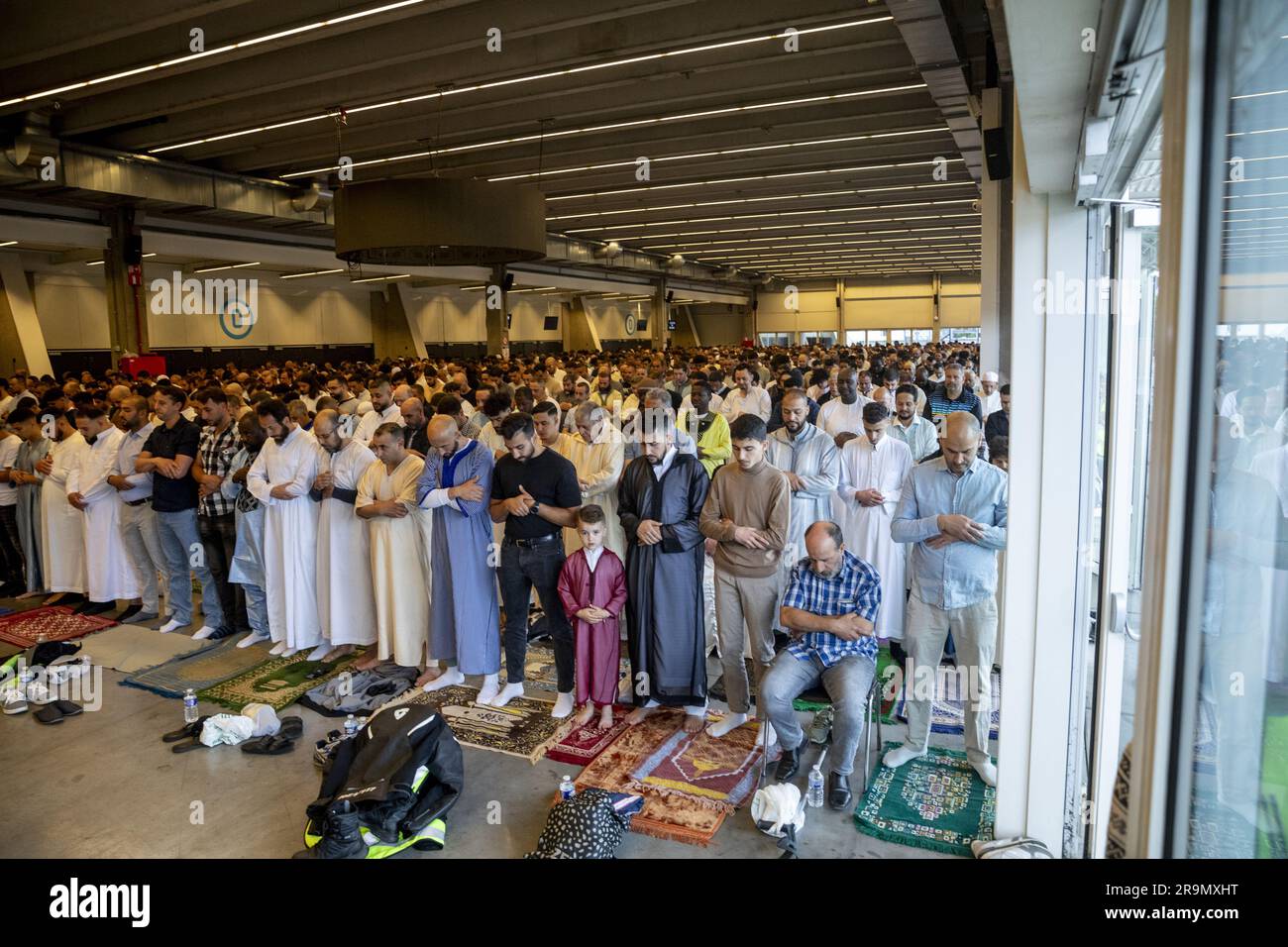 Brussels, Belgium. 28th June, 2023. Muslims gather for celebrations on ...