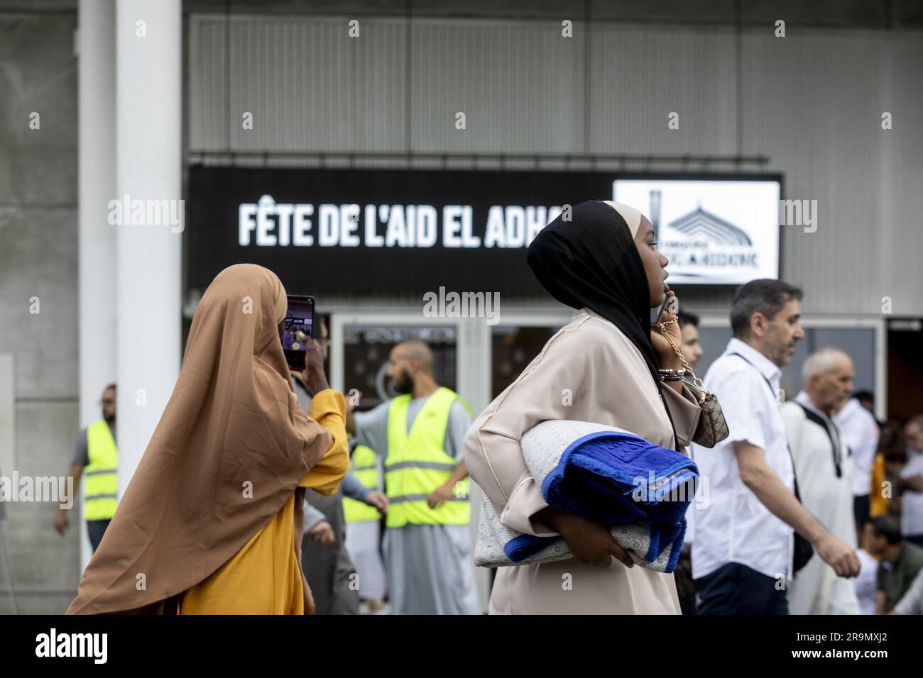Brussels, Belgium. 28th June, 2023. Muslims gather for celebrations on ...